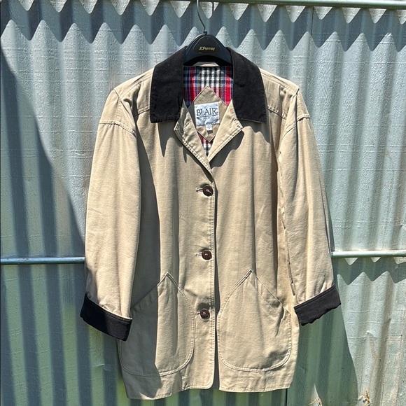 Blair | Jackets & Coats | Vintage Blair Womens Tan Jacket With Black ...